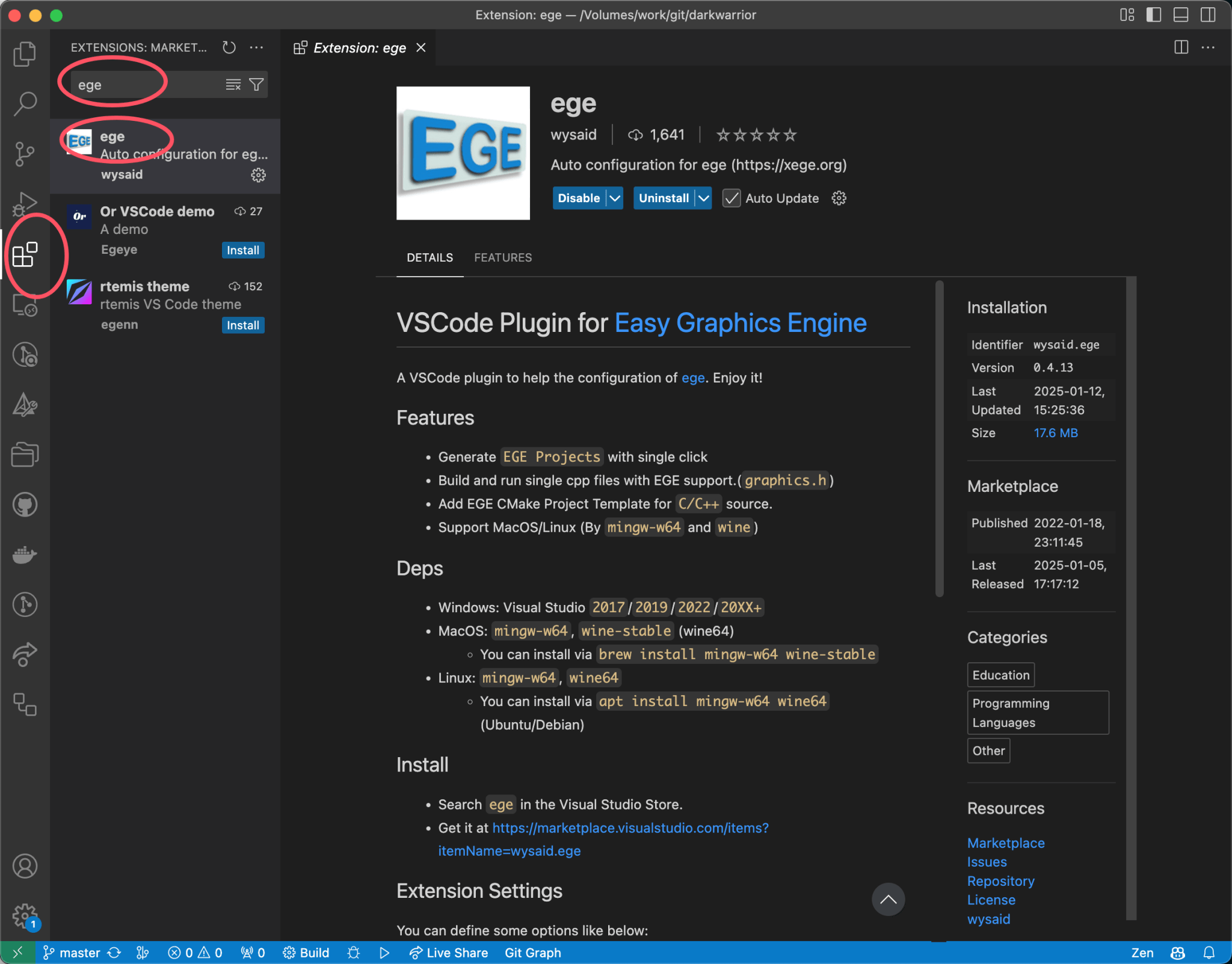 新手入门『六』使用 Visual Studio Code 快速配置 和调试 EGE 程序，并同时支持 Windows、Mac、Linux - Easy Graphics Engine